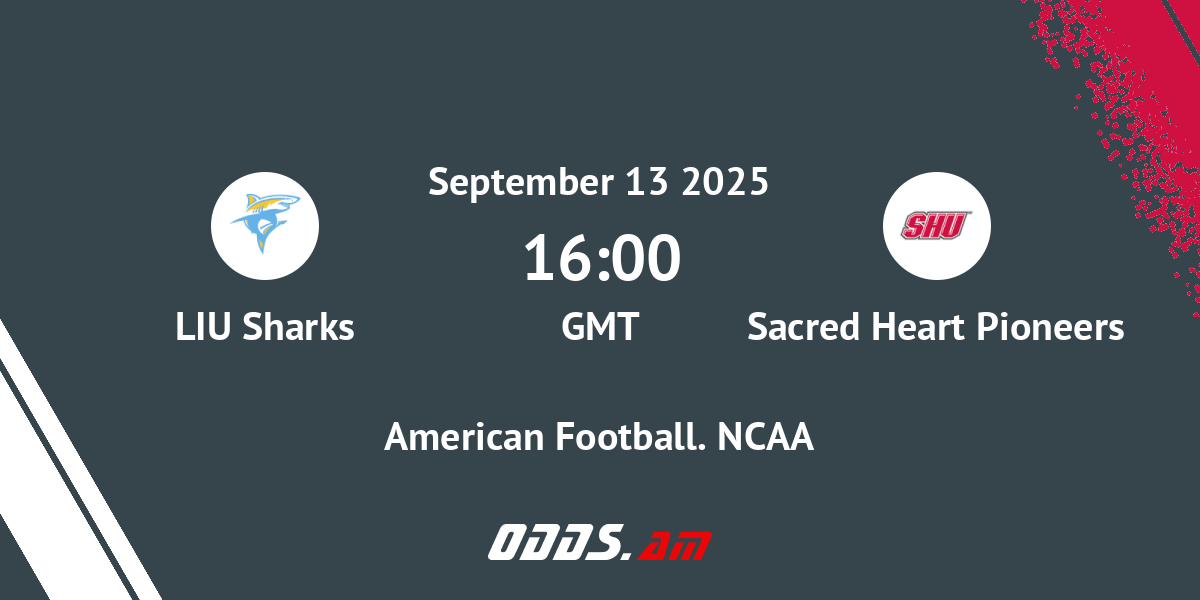 LIU Sharks - Sacred Heart Pioneers. Odds Comparison. NCAA, September 13 ...
