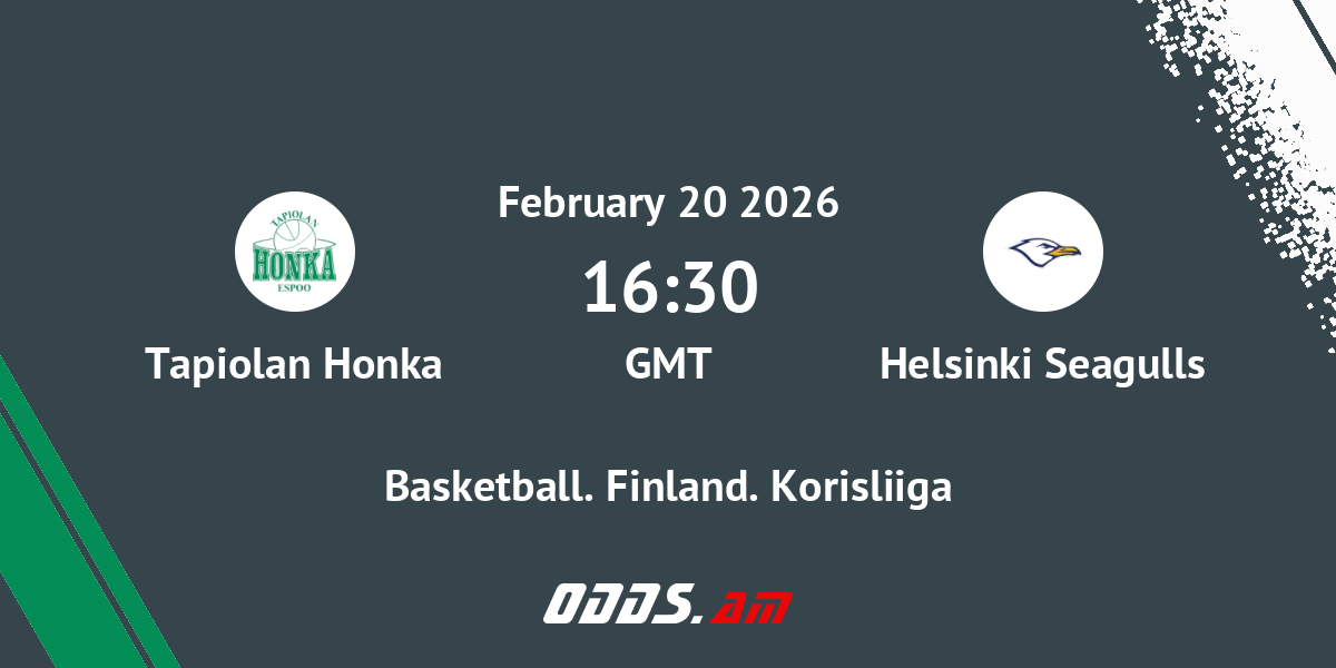 Tapiolan Honka - Helsinki Seagulls. Odds Comparison. Finland ...