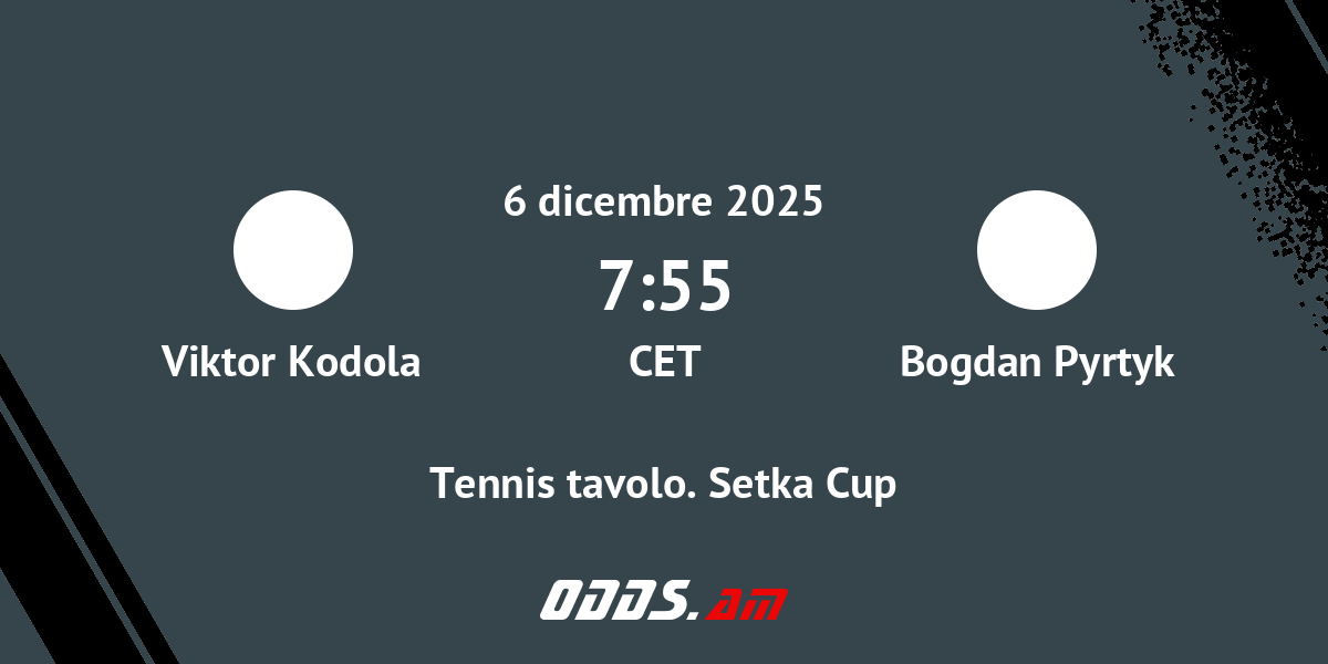 Viktor Kodola - Bogdan Pyrtyk. Tennis tavolo. Setka Cup,. Confronto ...