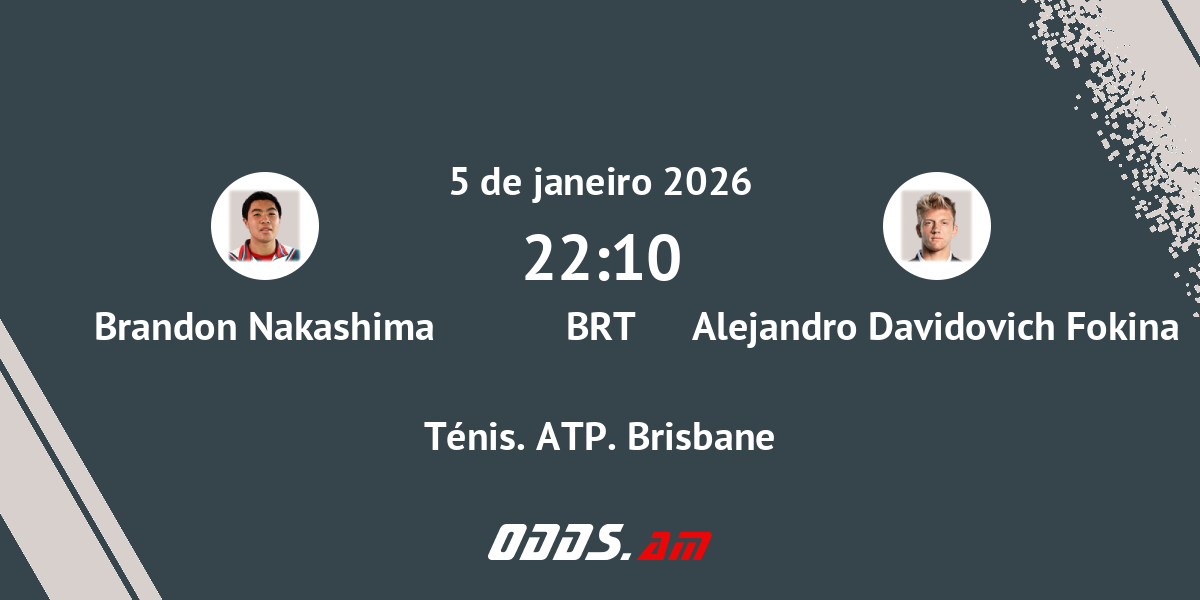 Brandon Nakashima - Alejandro Davidovich Fokina. Comparação de Odds ...